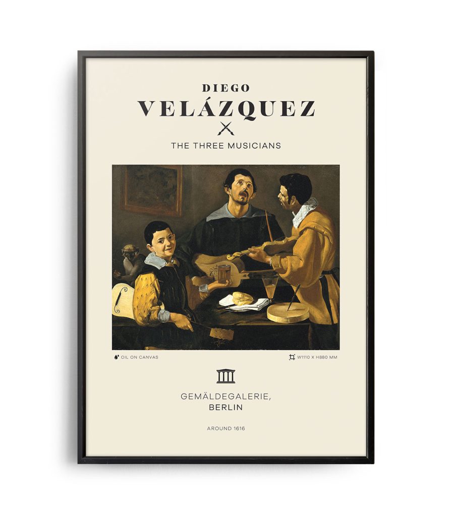 Mid-century modern Diego Velázquez The Three Musicians poster - Weekend ...
