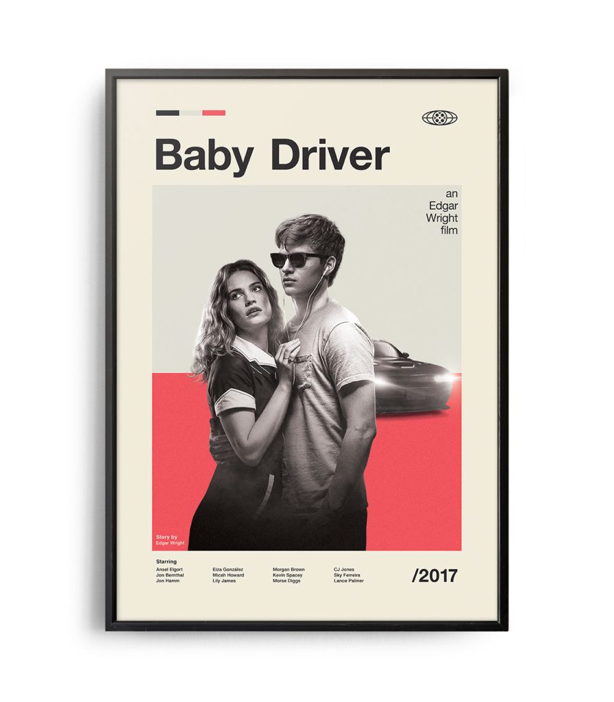 Mid-century modern Baby Driver movie poster - Weekend Concept