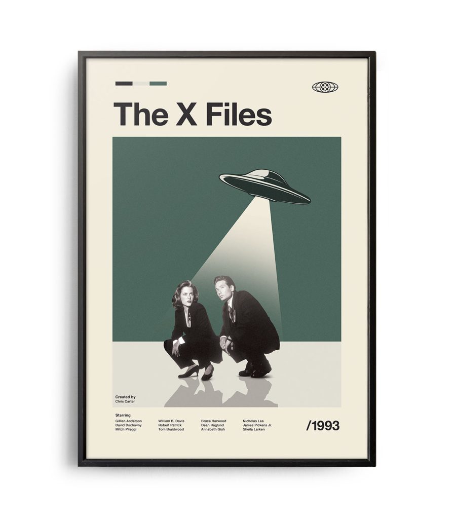 Mid-century modern The X Files TV series poster - Weekend Concept