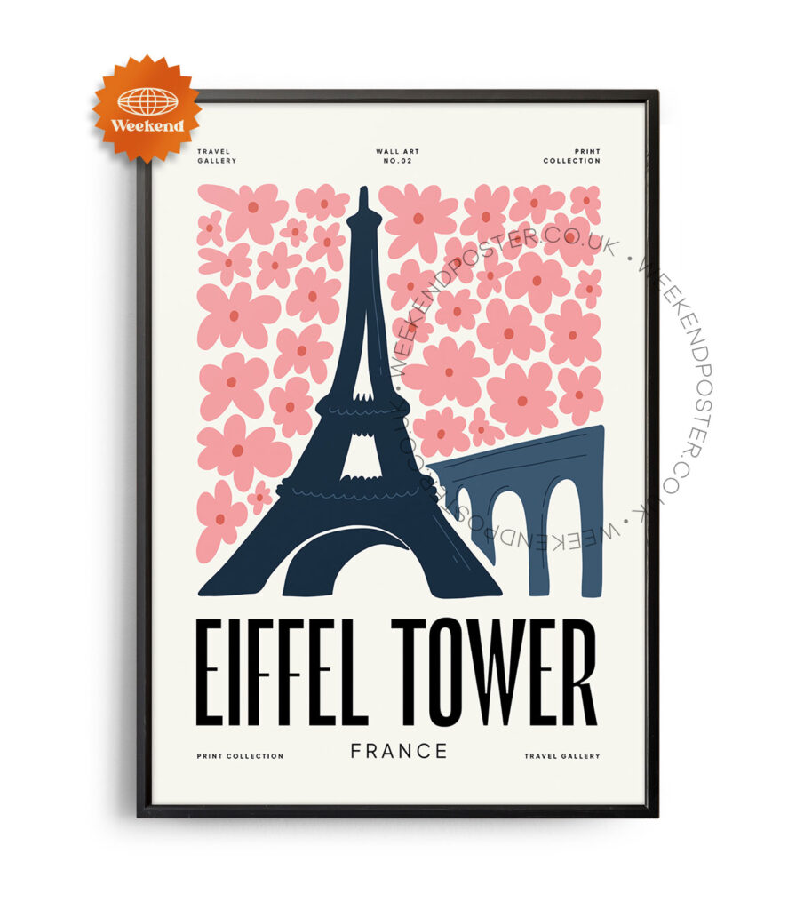 Eiffel Tower Paris landmark poster - Weekend Concept