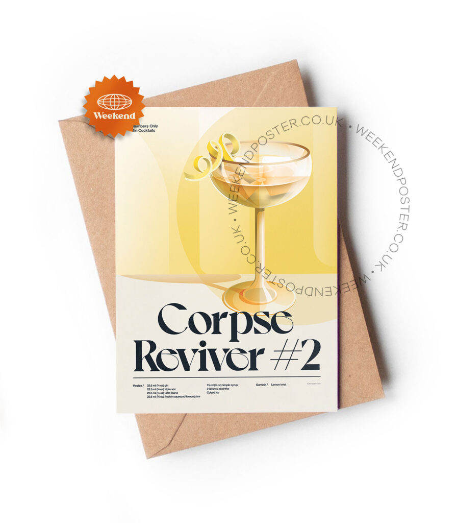 Mid-century retro Corpse Reviver #2 Cocktail greeting card - Weekend ...